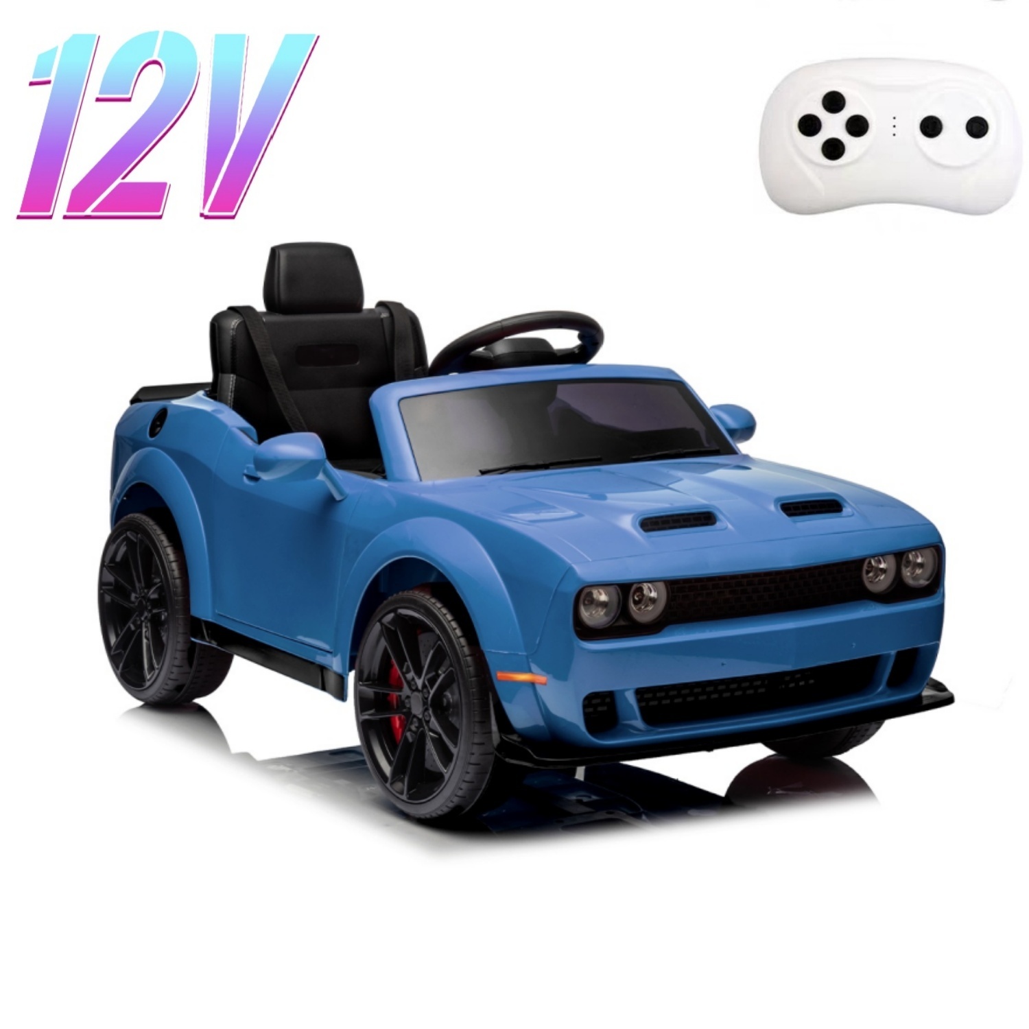 Licensed Dodge Ride-On Car, 12V Electric Vehicle for Kids with Remote ...