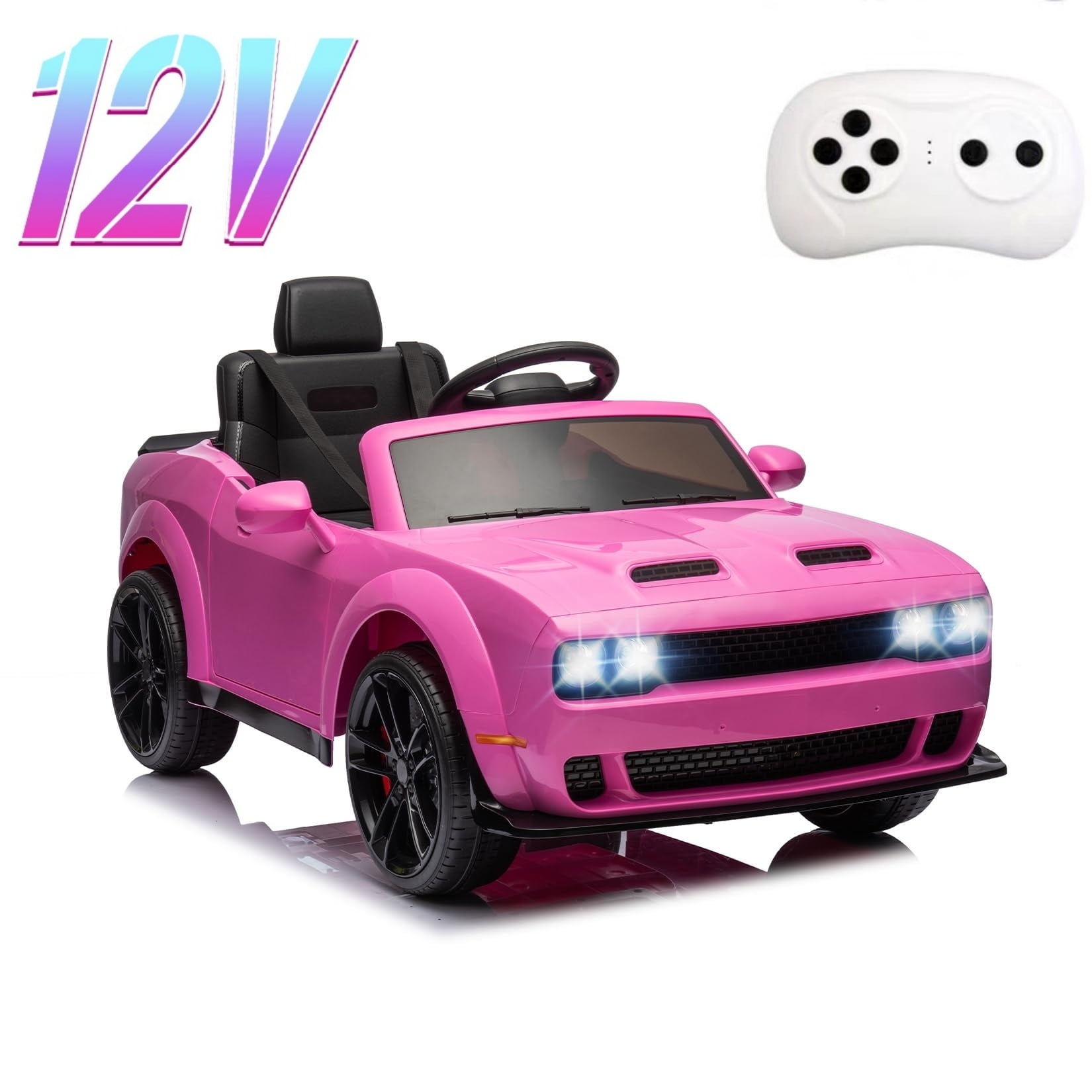 Licensed Dodge Ride-On Car, 12V Electric Vehicle for Kids with Remote ...