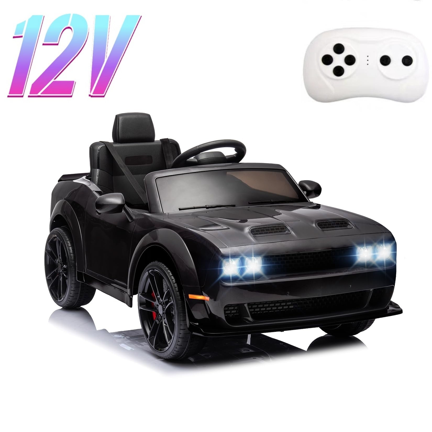 Licensed Dodge Ride-On Car, 12V Electric Vehicle for Kids with Remote ...