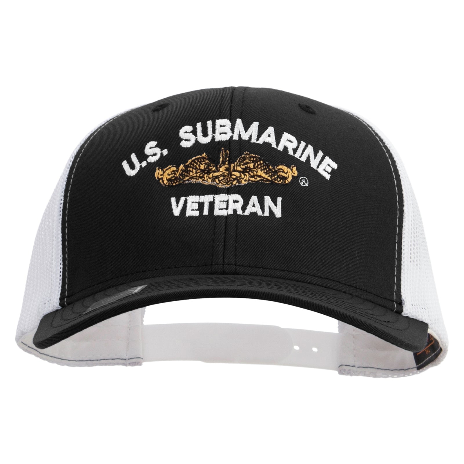 Golden Dolphin US Submarine Veteran Embroidered Contrast Trucker Cap ...