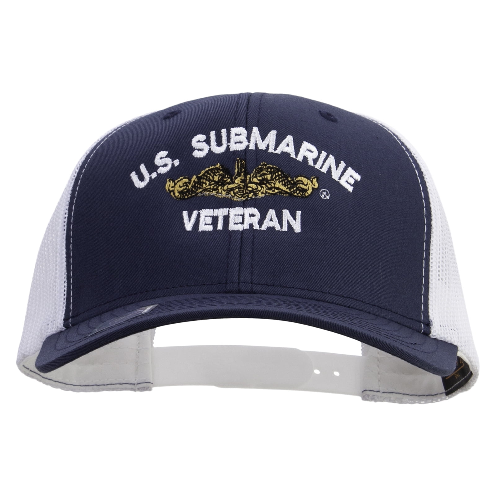 Golden Dolphin US Submarine Veteran Embroidered Contrast Trucker Cap ...
