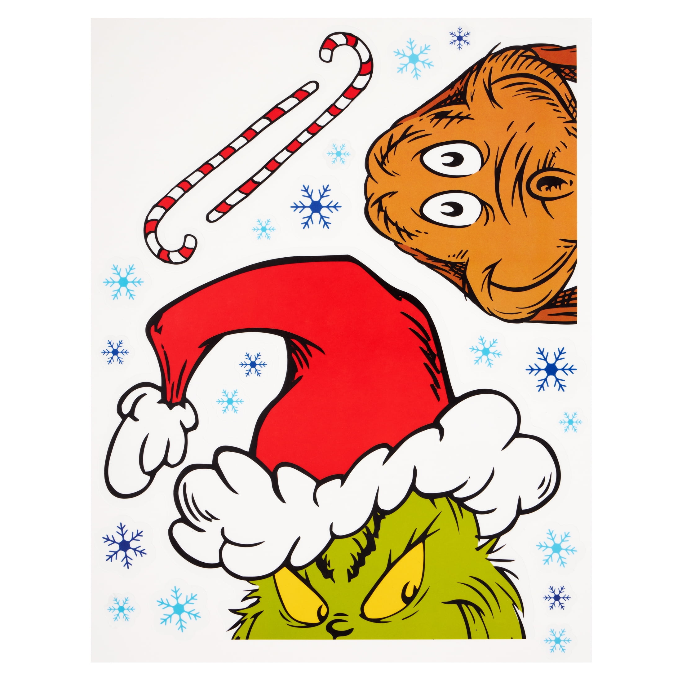 Licensed Grinch Peeker Window Christmas Cling, 11" x 17” - Walmart.com