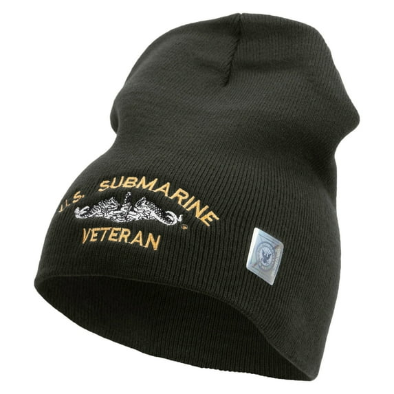 Made in USA US Submarine Veteran Symbol Embroidered 8 Inch Solid Knit ...