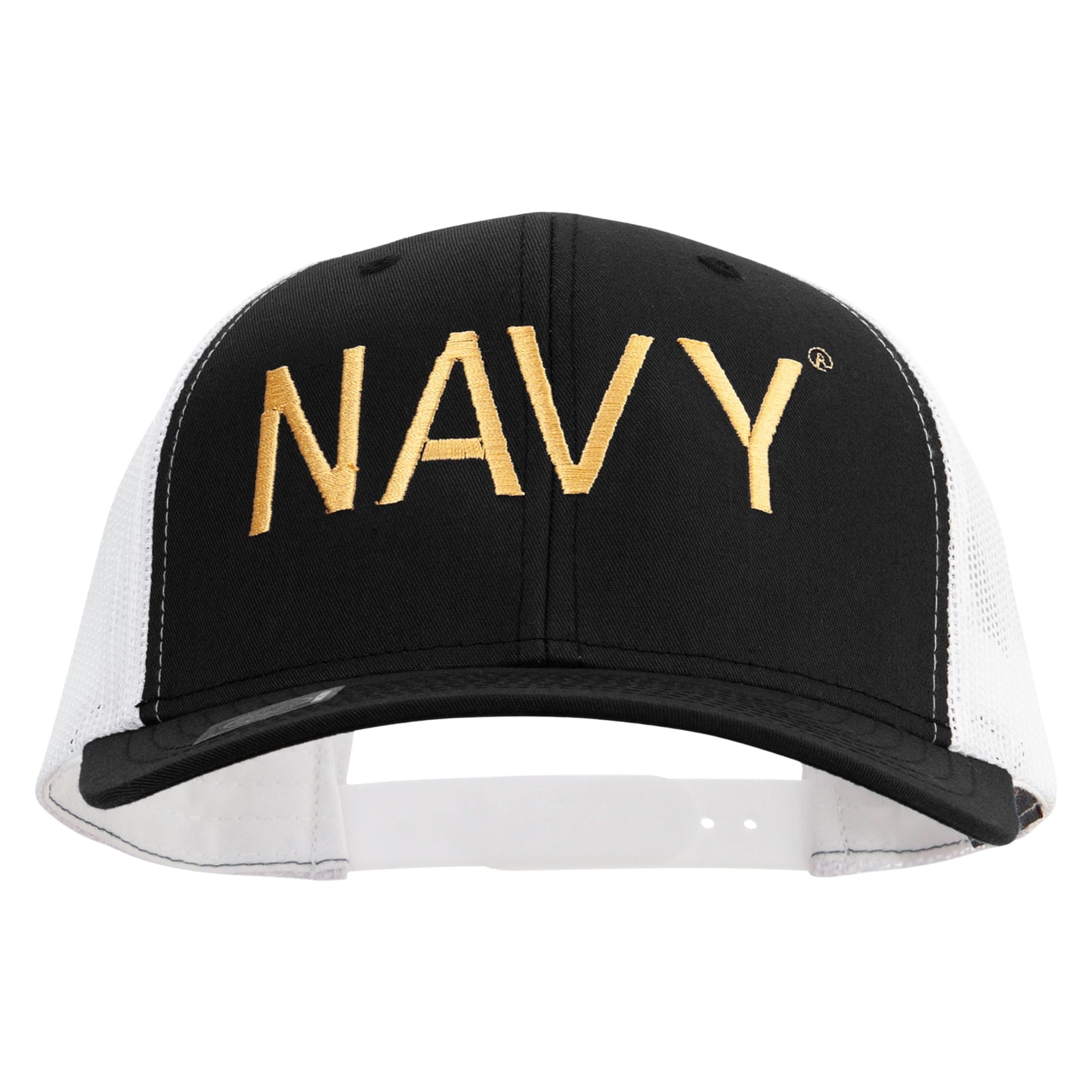 US Navy Embroidered Contrast Trucker Cap - Black White OSFM - Walmart.com