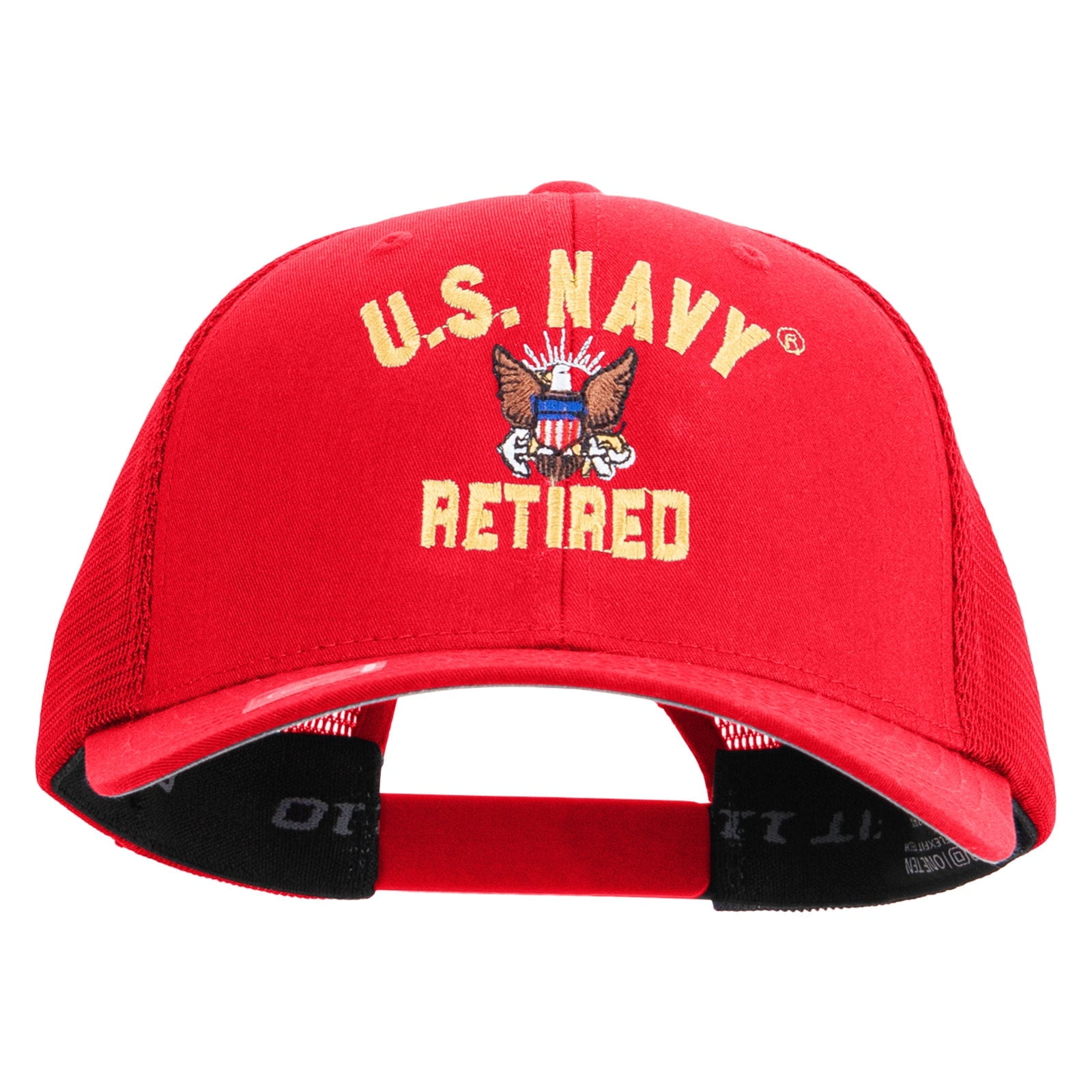 US Navy Retired Embroidered Flexfit Mesh Trucker Cap - Red OSFM - Walmart.com