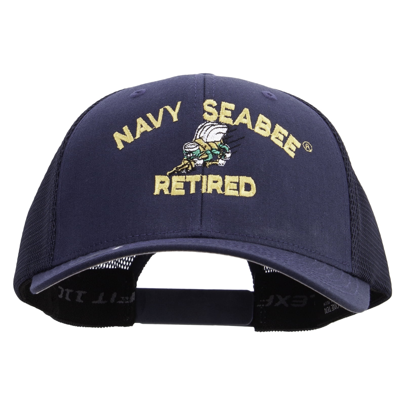 US Navy Seabee Retired Embroidered Flexfit Mesh Trucker Cap - Navy OSFM ...