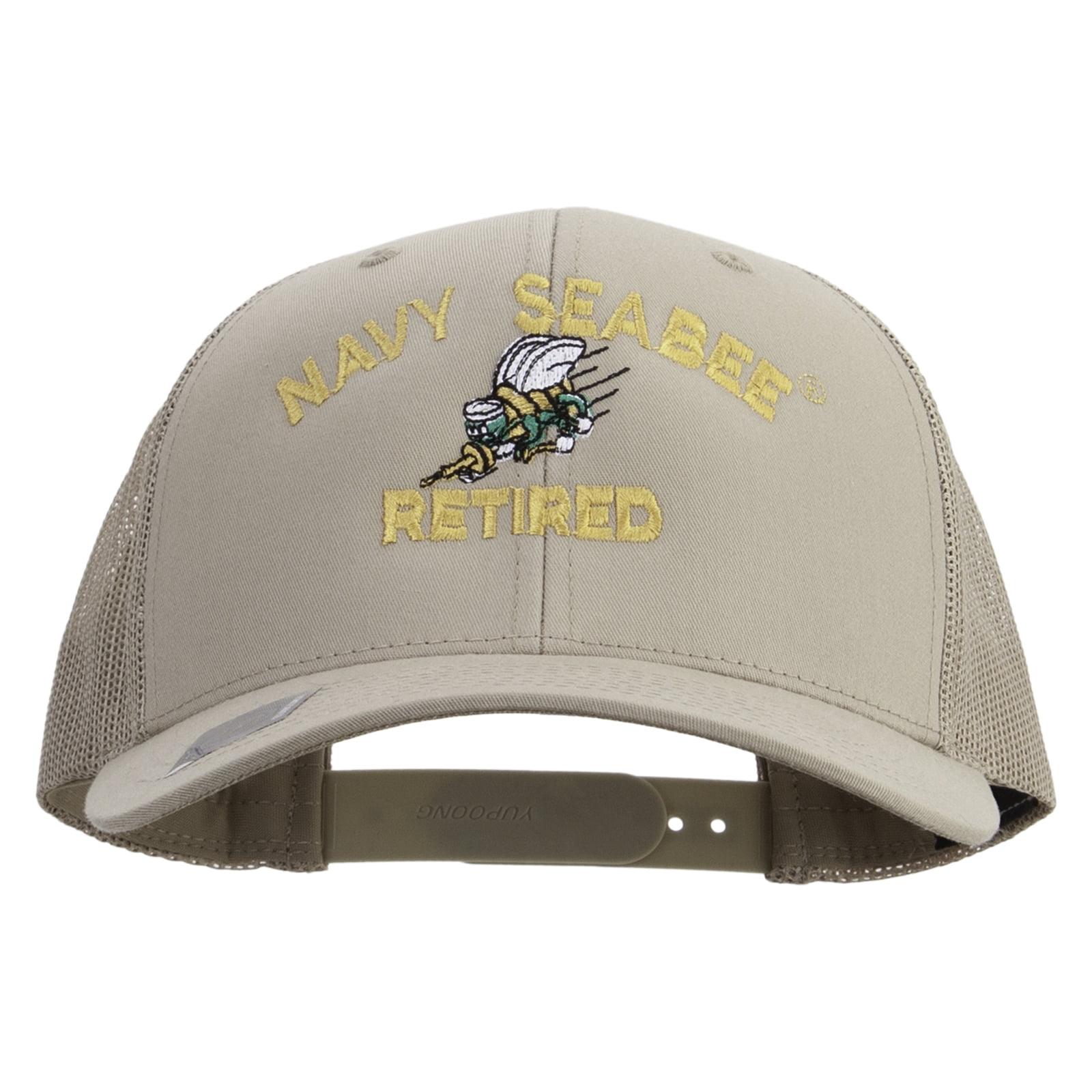US Navy Seabee Retired Embroidered Retro Trucker Cap - Khaki OSFM ...
