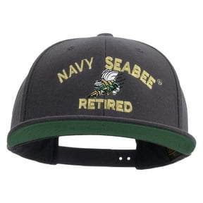 US Navy Seabees Embroidered Wool Blend Prostyle Snapback Cap - Navy ...
