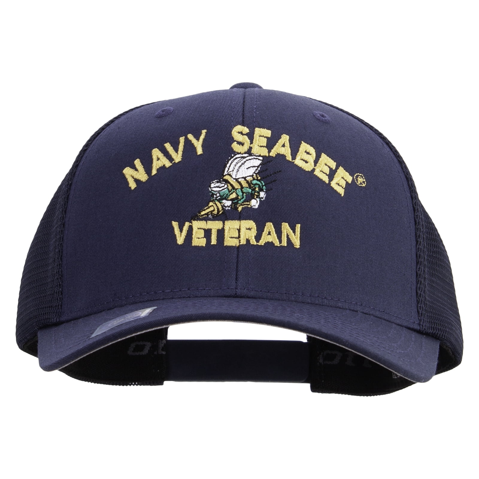 US Navy Seabee Veteran Embroidered Flexfit Mesh Trucker Cap - Navy OSFM ...