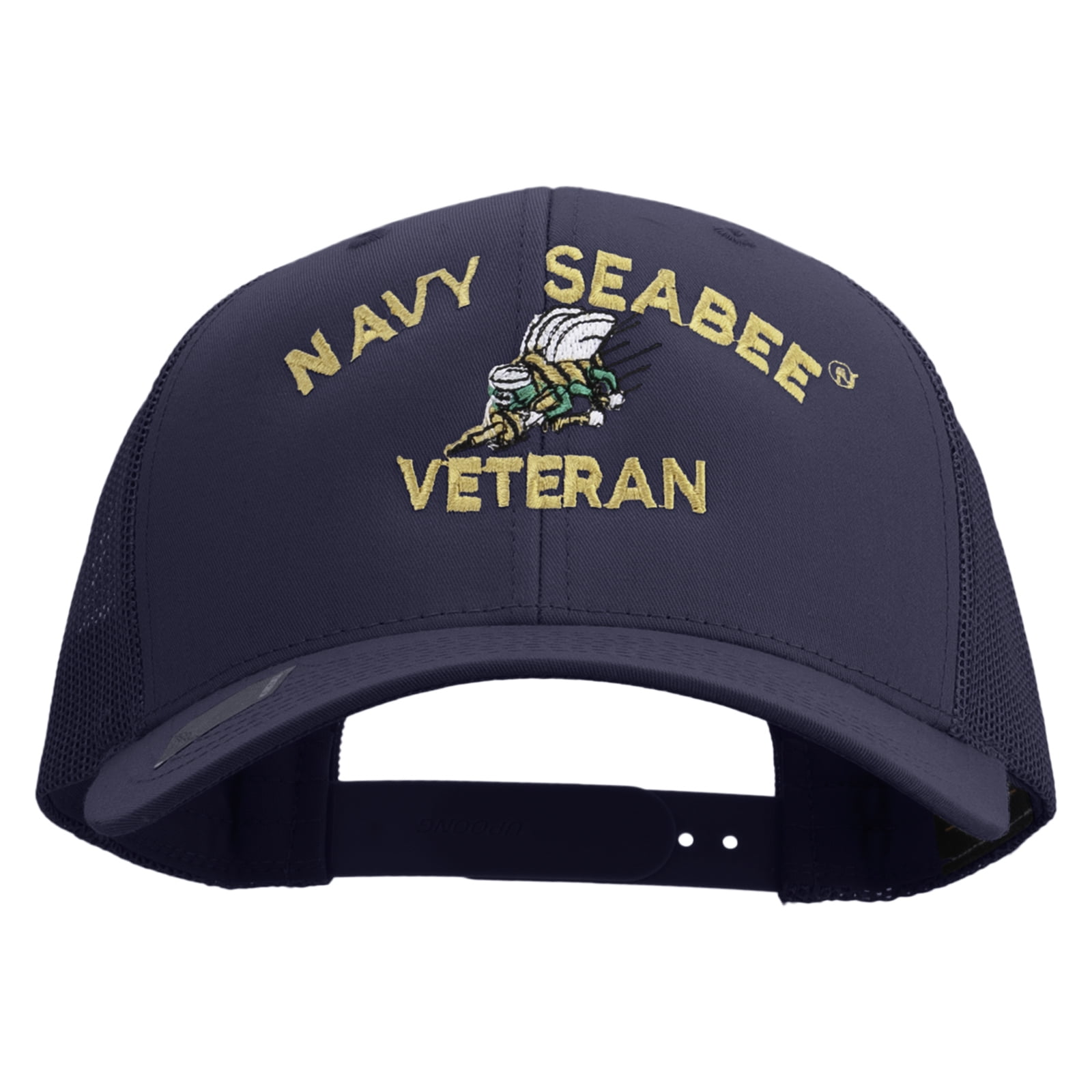 US Navy Seabee Veteran Embroidered Retro Trucker Cap - Navy OSFM ...