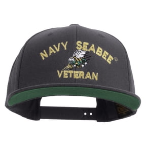 US Navy Seabees Embroidered Wool Blend Prostyle Snapback Cap - Navy ...