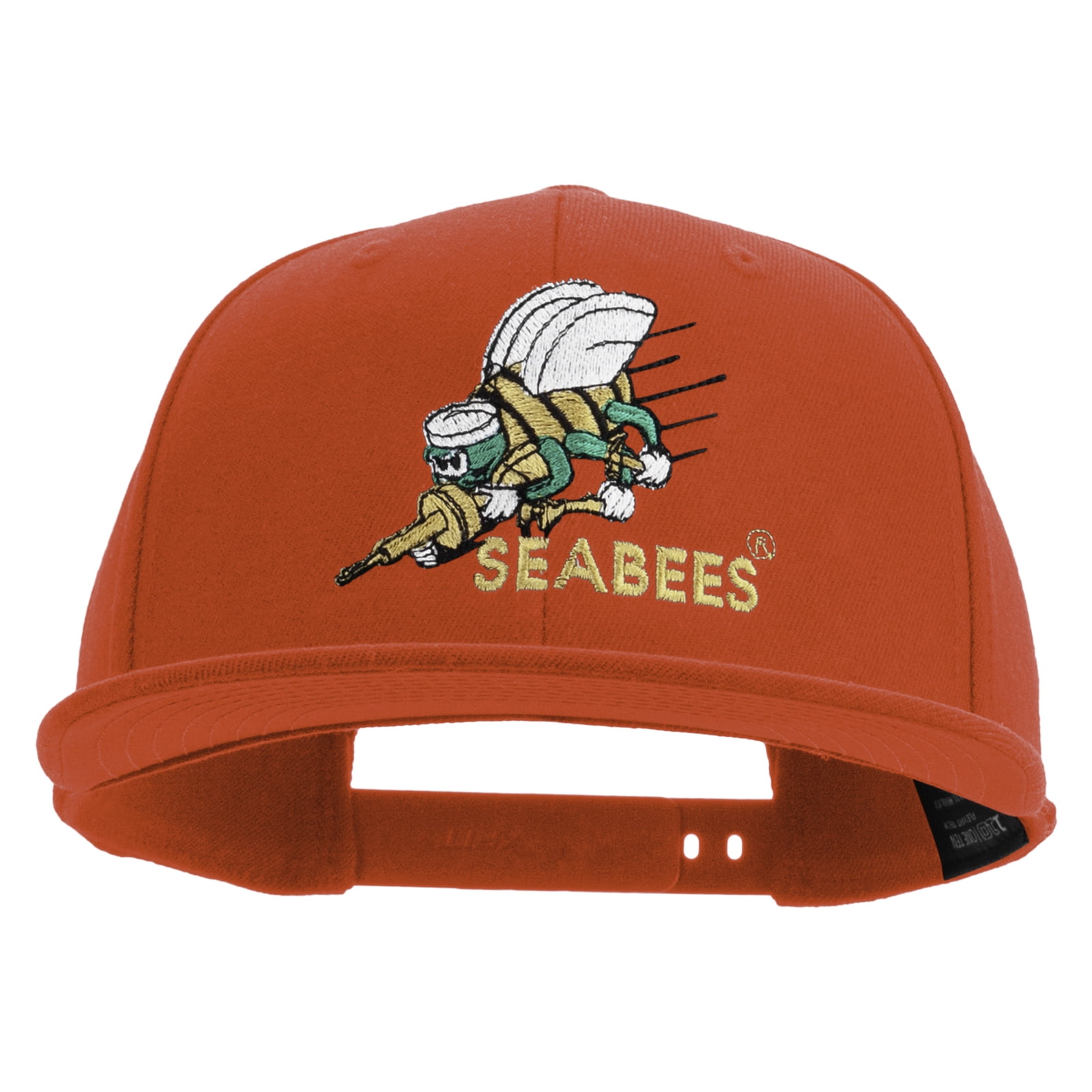 US Navy Seabees Embroidered Flexfit Snapback Style Cap - Red OSFM ...