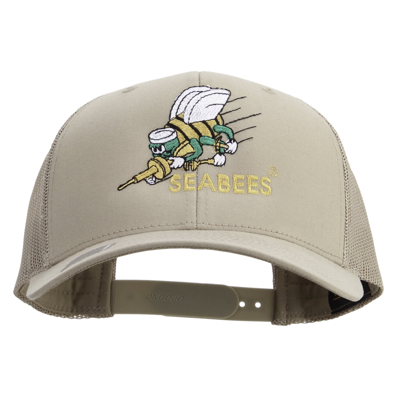 US Navy Seabees Embroidered Retro Trucker Cap - Khaki OSFM - Walmart.com