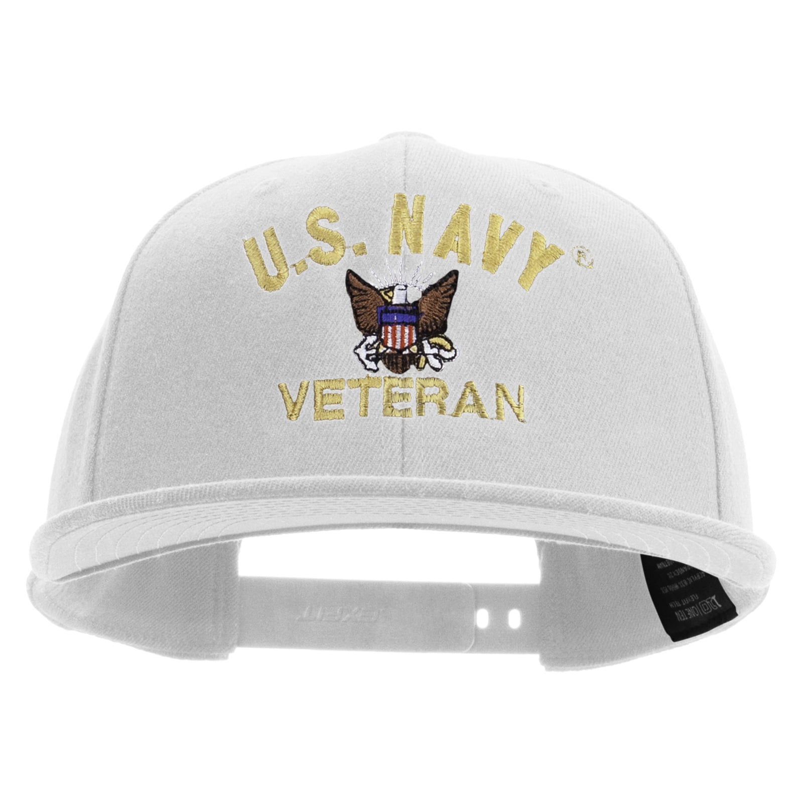 US Navy Veteran Embroidered Flexfit Snapback Style Cap - White OSFM ...