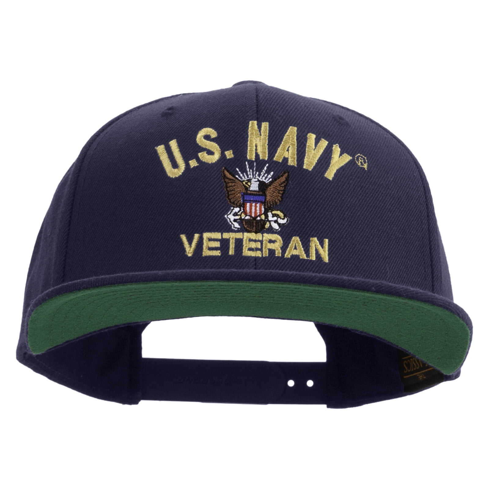 US Navy Veteran Embroidered Wool Blend Prostyle Snapback Cap - Navy ...