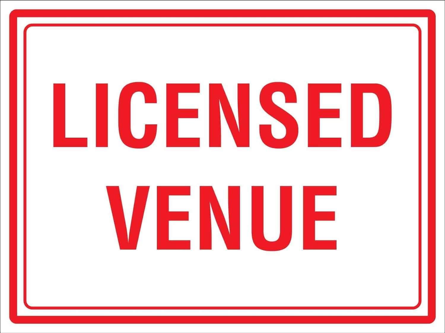 Licensed Venue Sign Warning Signage 12 X 16 Inch Metal Tin Sign Warning ...