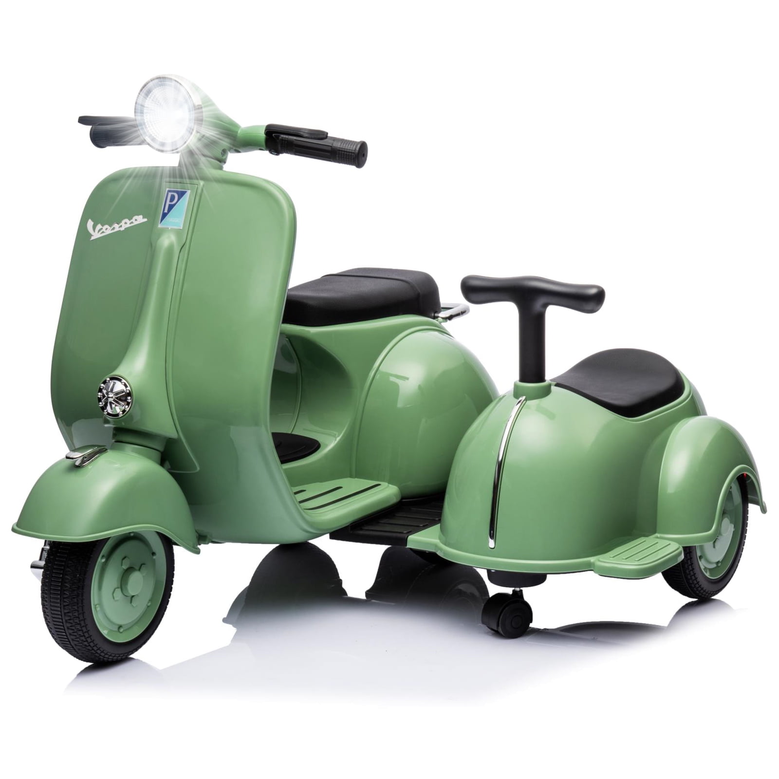 Licensed Vespa Kids Ride On Car with Side Car & Speaker | Motorcycle 2 ...