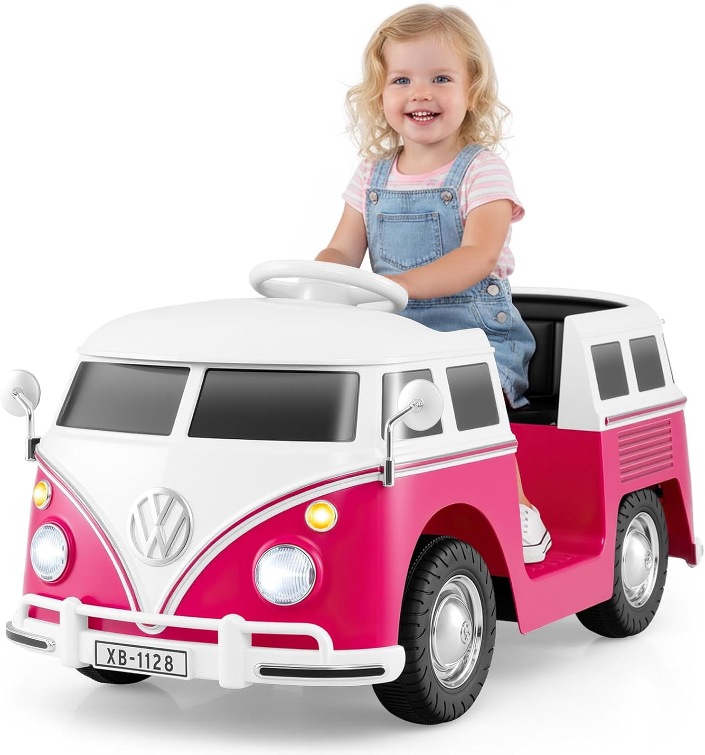 Licensed Volkswagen 12V Kids Ride on Car by OLAKIDS with Cup Holder ...