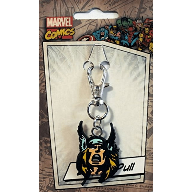 Licenses Products Marvel Comics Retro Thor's Head Rubber Zipper Pull ...