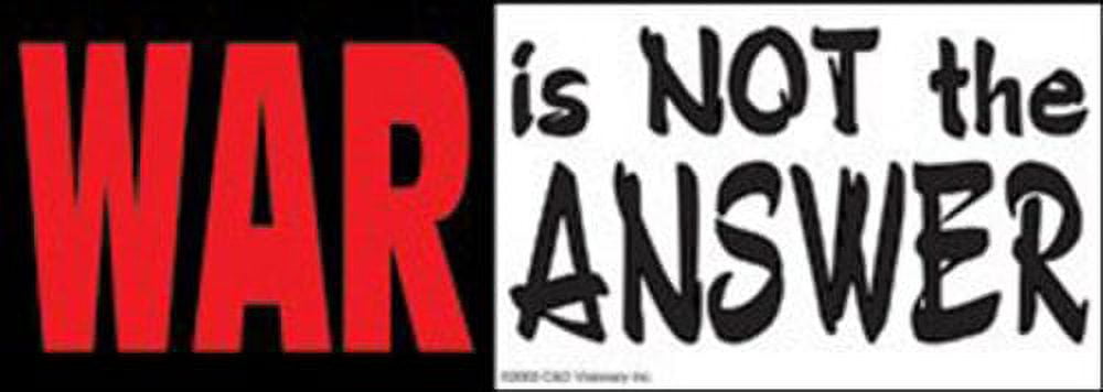 Licenses Products War is Not The Answer, Red, Black and White Sticker ...