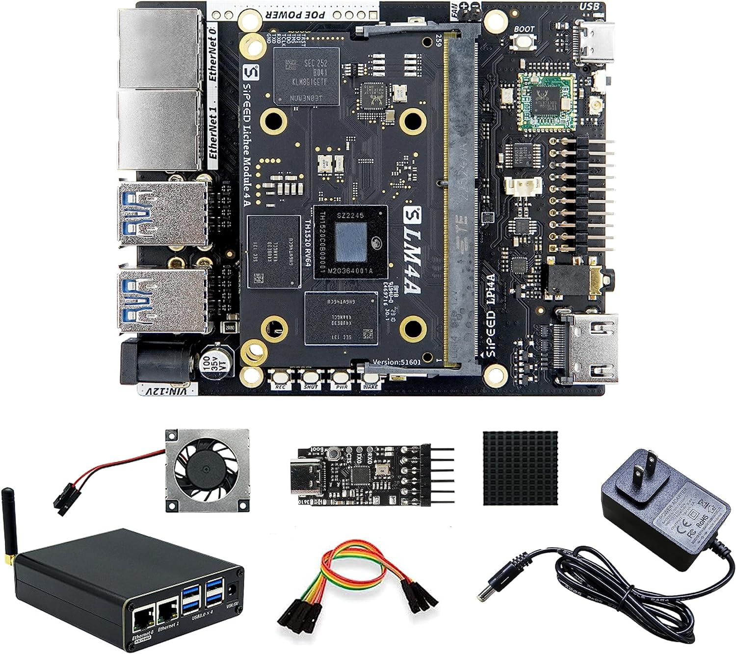 LicheePi 4A RISC-V Linux Single Board Computer, 64bit LPDDR4X 8GB Open Source IoT Development ...