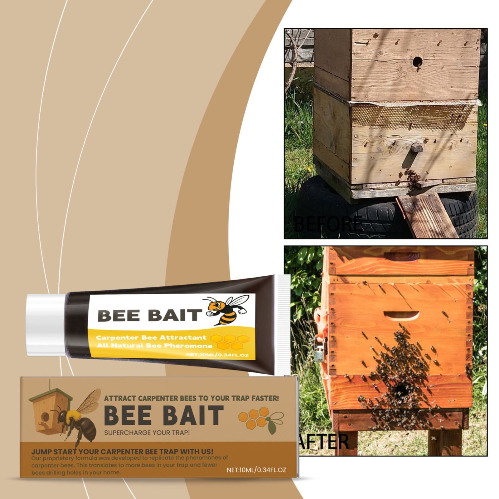 Licious Bee Bait All Natural Carpenter Bee Attracts More Carpenter Bees, 10ml - 1 Pack - Walmart.com