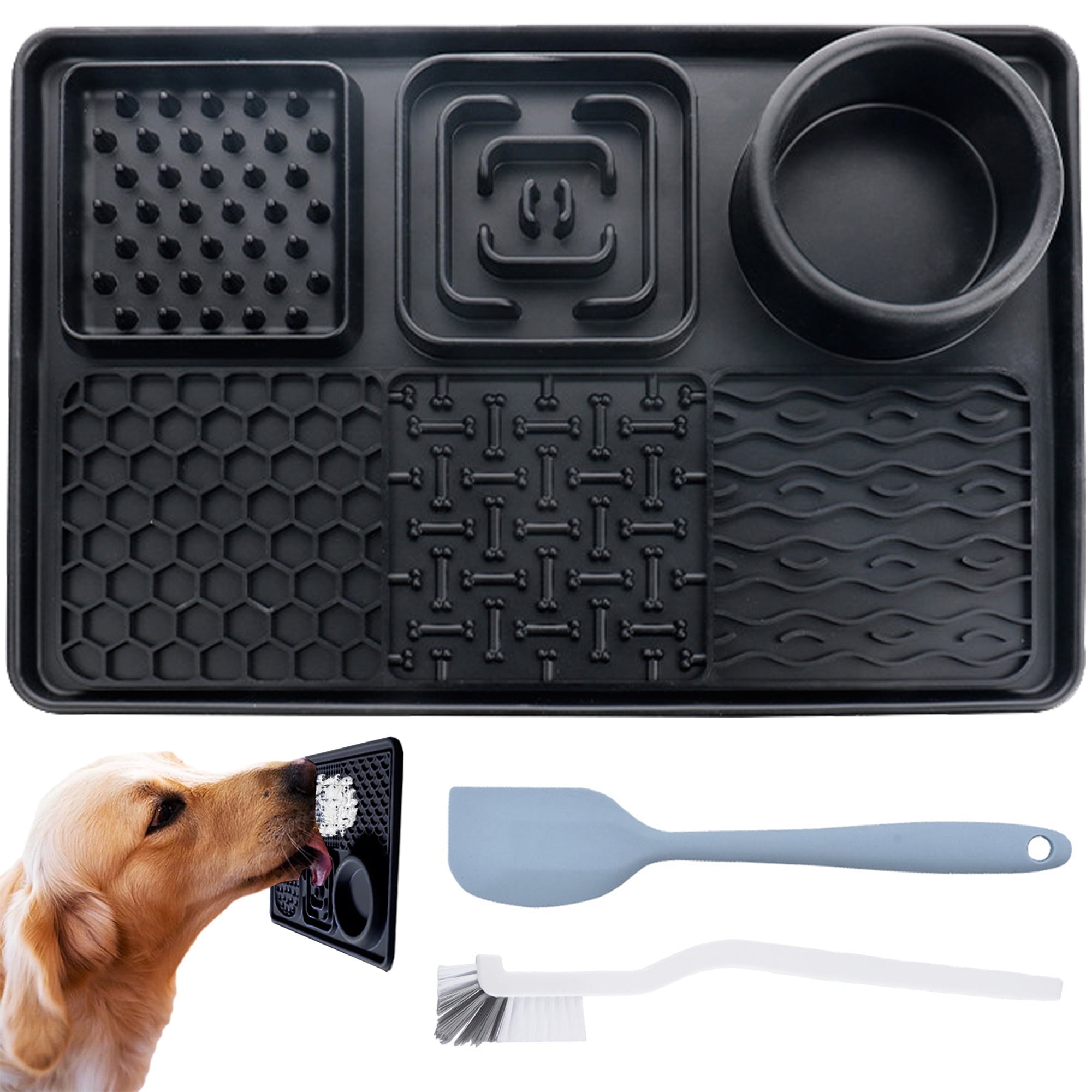 Lick Mats for Dogs and Cats, POPO Slow Feeder Licking Mat with Suction ...