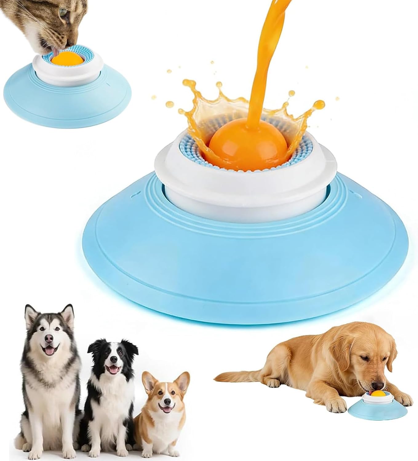 Lick Sphere Dog, Cat Dog Treat Dispenser Toy for Liquid Food, Pet Slow ...
