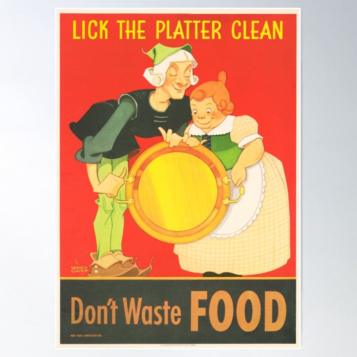 Lick The Platter Clean Don'T Waste Food War Food Administration Poster ...