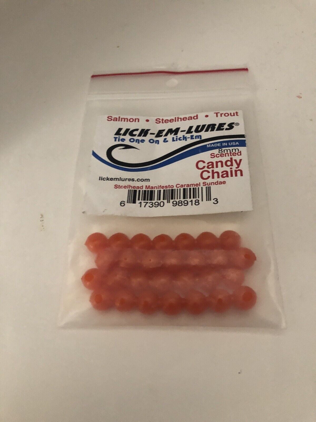 Lick'em Lures Candy Chain Soft Fishing Beads 8mm (Steelhead Manifesto ...