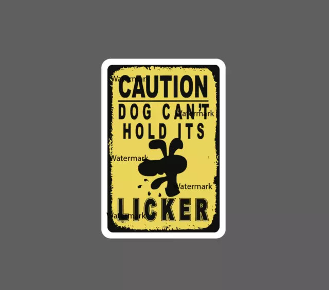 Licker Dog Sticker Caution Waterproof Sticker Phone Decal Water Bottle ...