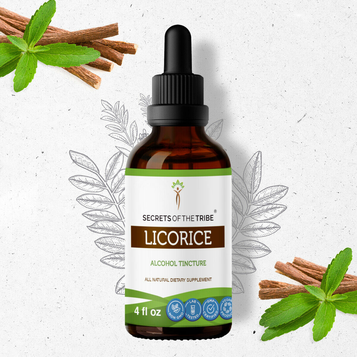 Licorice Tincture Alcohol Extract, Organic Licorice Glycyrrhiza Glabra ...