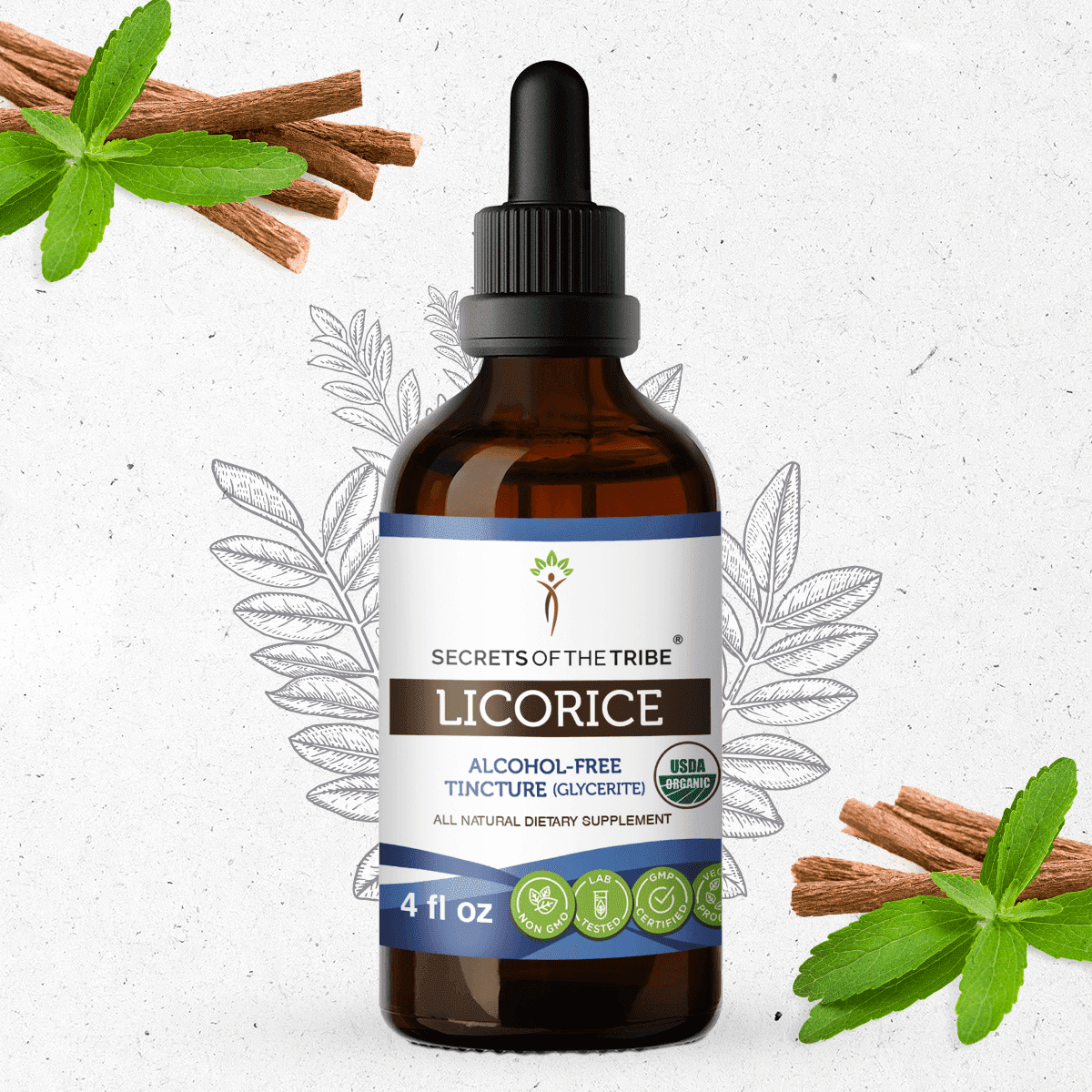 Secrets Of The Tribe Licorice Organic Tincture Dietary Supplement ...