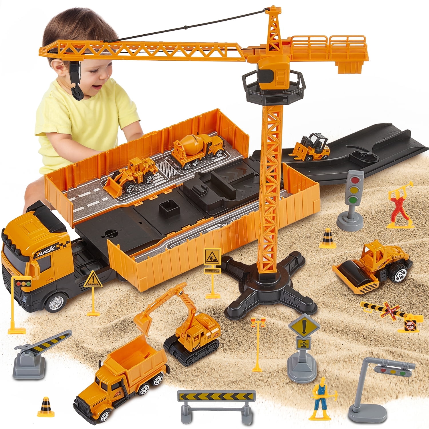 Lictin Construction Vehicles Toys Playset, Alloy Construction Truck ...
