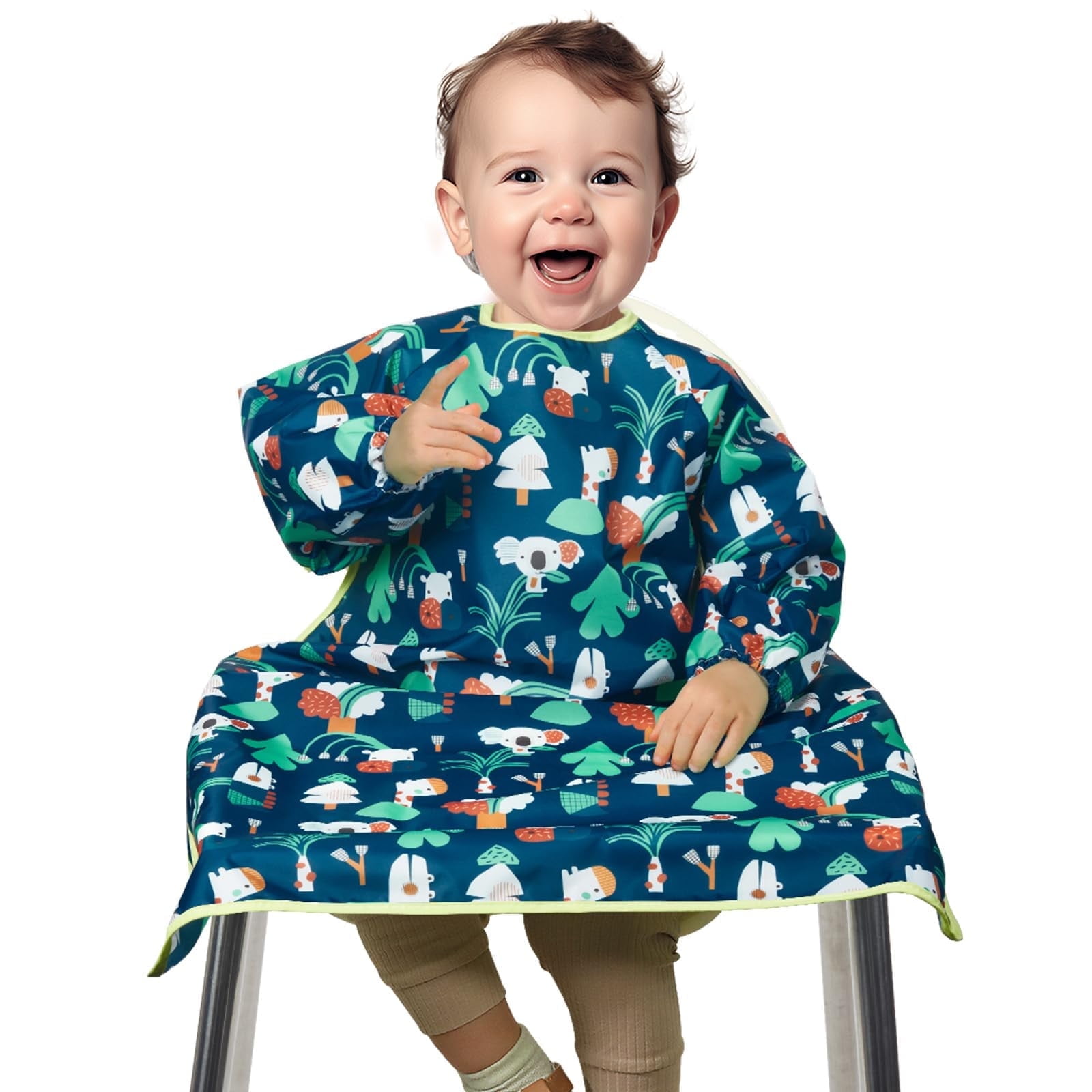 Lictin Coverall Baby Feeding Bib, Waterproof Long Sleeved Toddler Bib ...