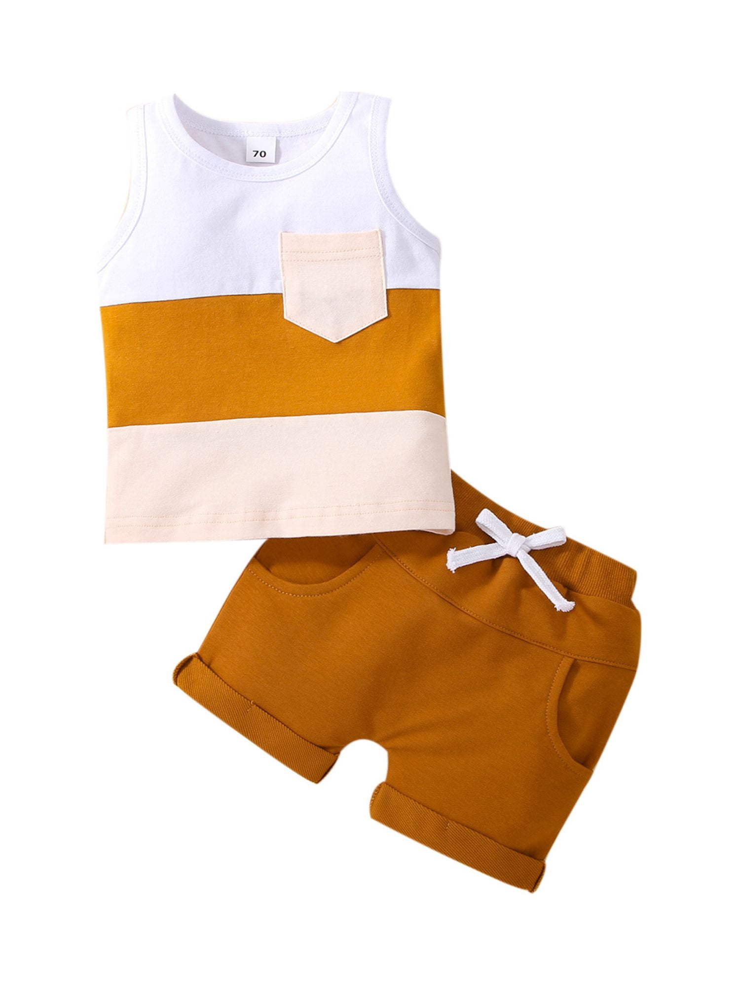 Licupiee 2Pcs Baby Boy Summer Clothes Infant Toddler Beach Casual Outfits Sleeveless Tank Tops ...