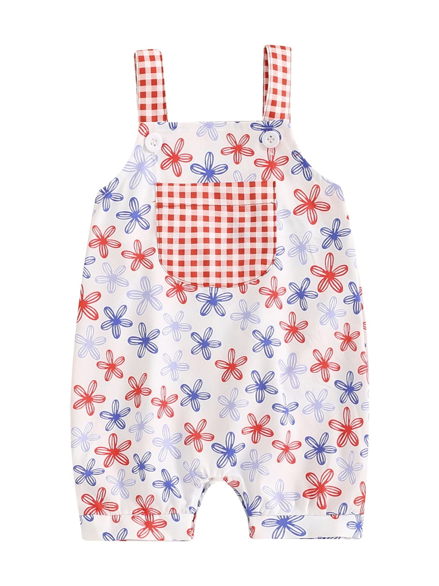 Licupiee Baby 4th of July Outfit Boy Girl Romper Infant Star/Ice Crem/Floral Baby Overalls ...