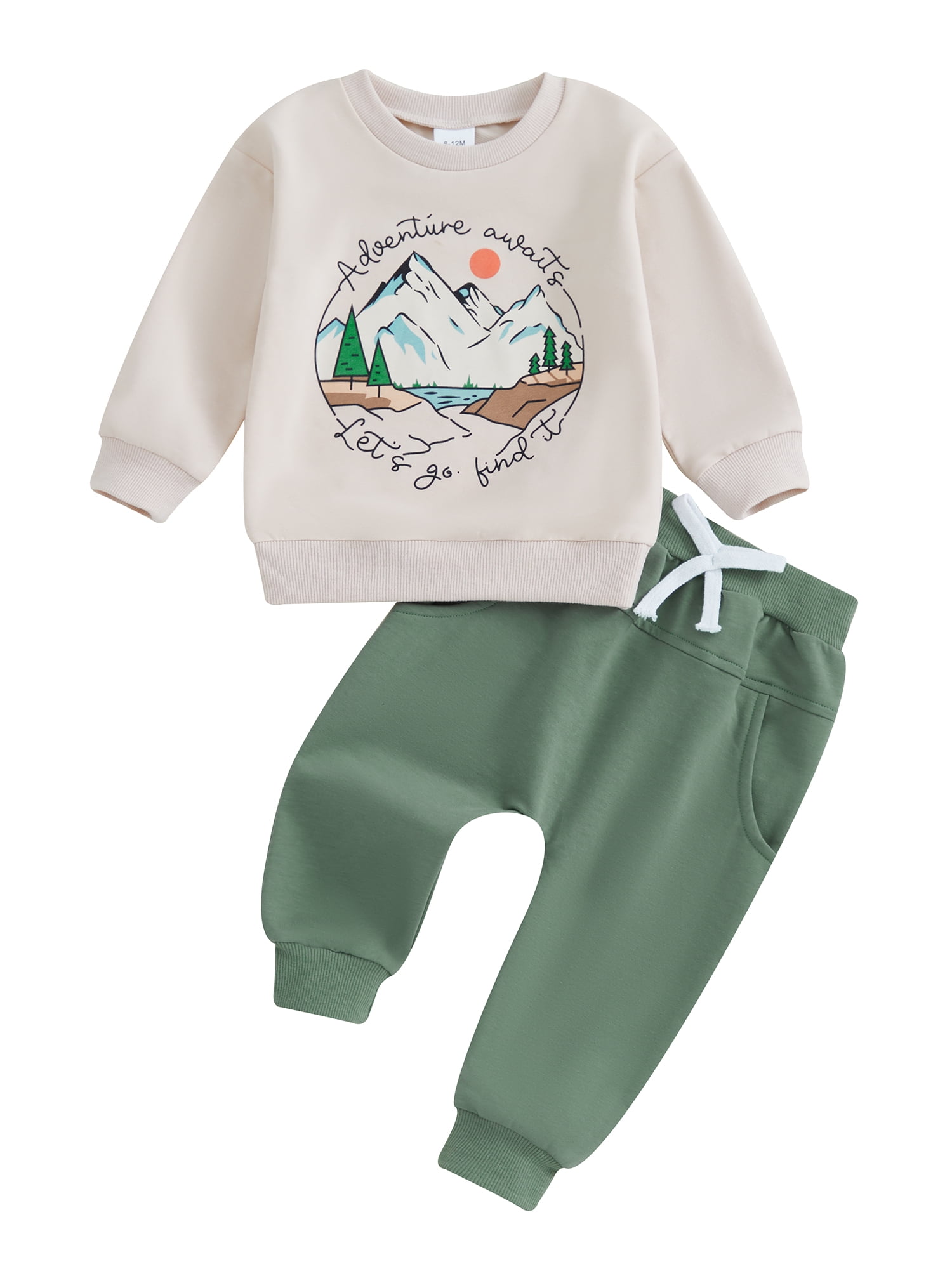 Licupiee Baby Boy Fall Outfit, Letter Pullover Sweatshirt Elastic Waist Pants - Walmart.com