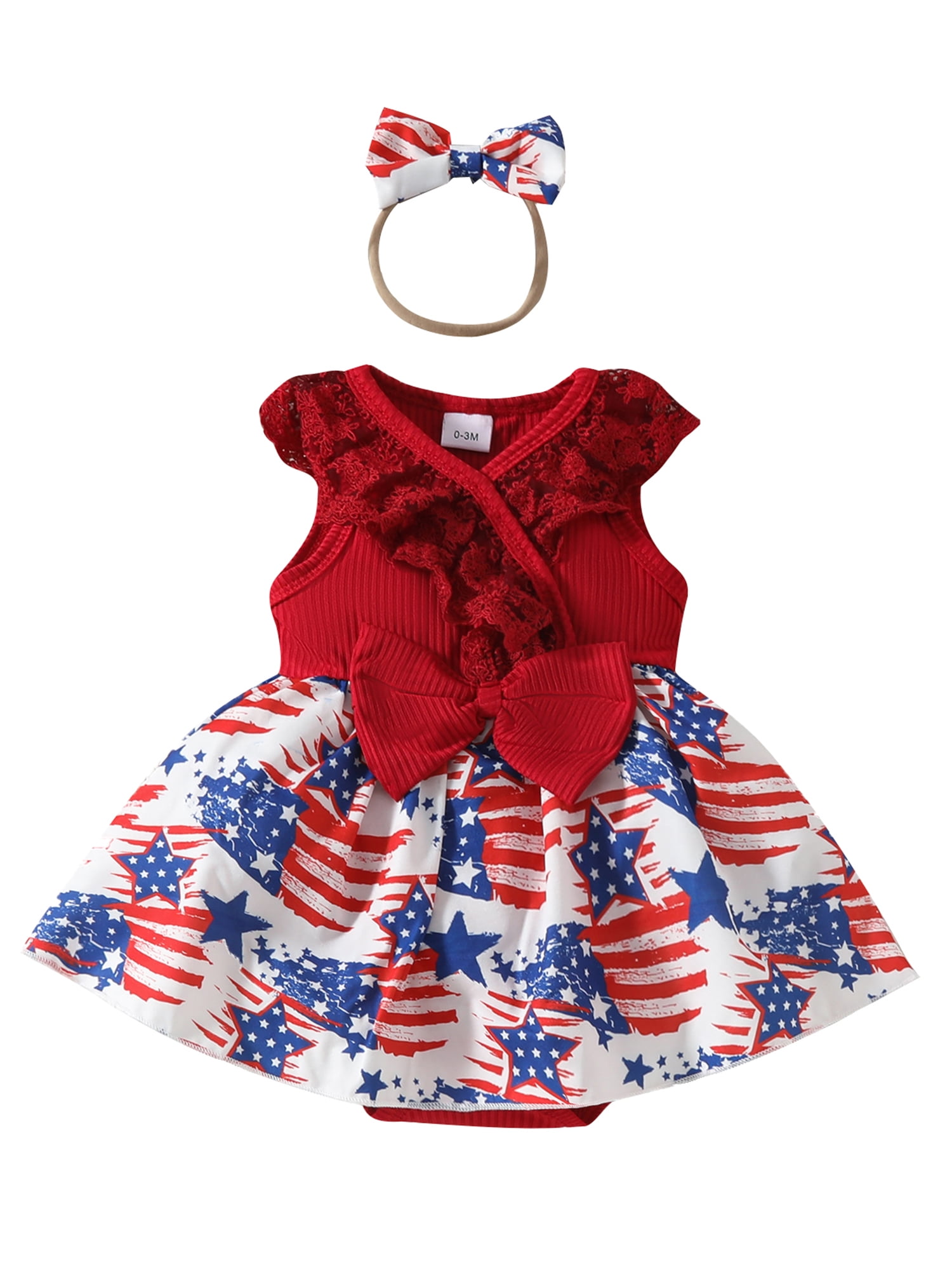 Licupiee Baby Girl 4th Fourth of July Outfit My First 4th of July ...