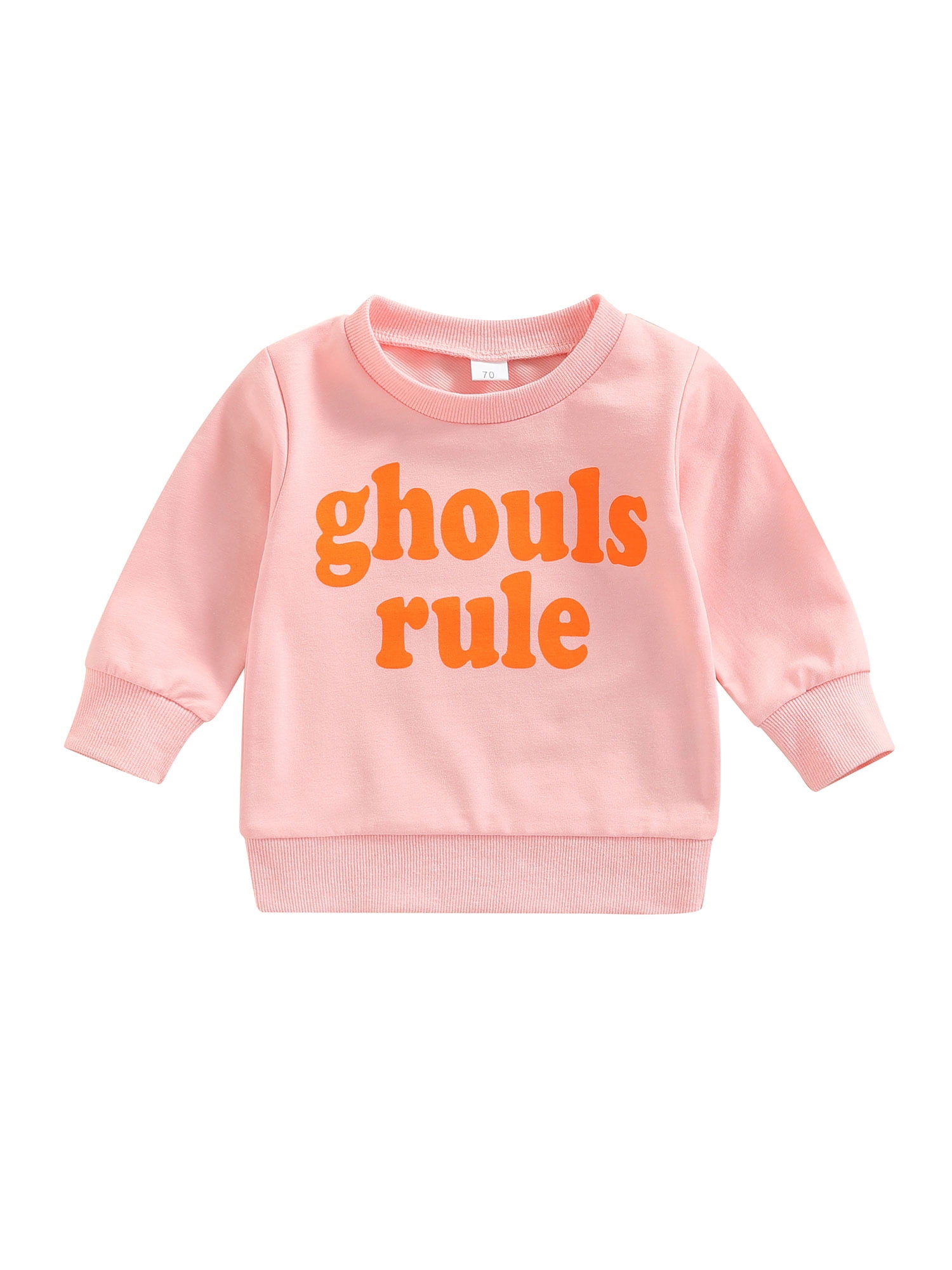 Licupiee Baby Girl Boy Halloween Clothes Long Sleeve Hey Boo Crewneck ...