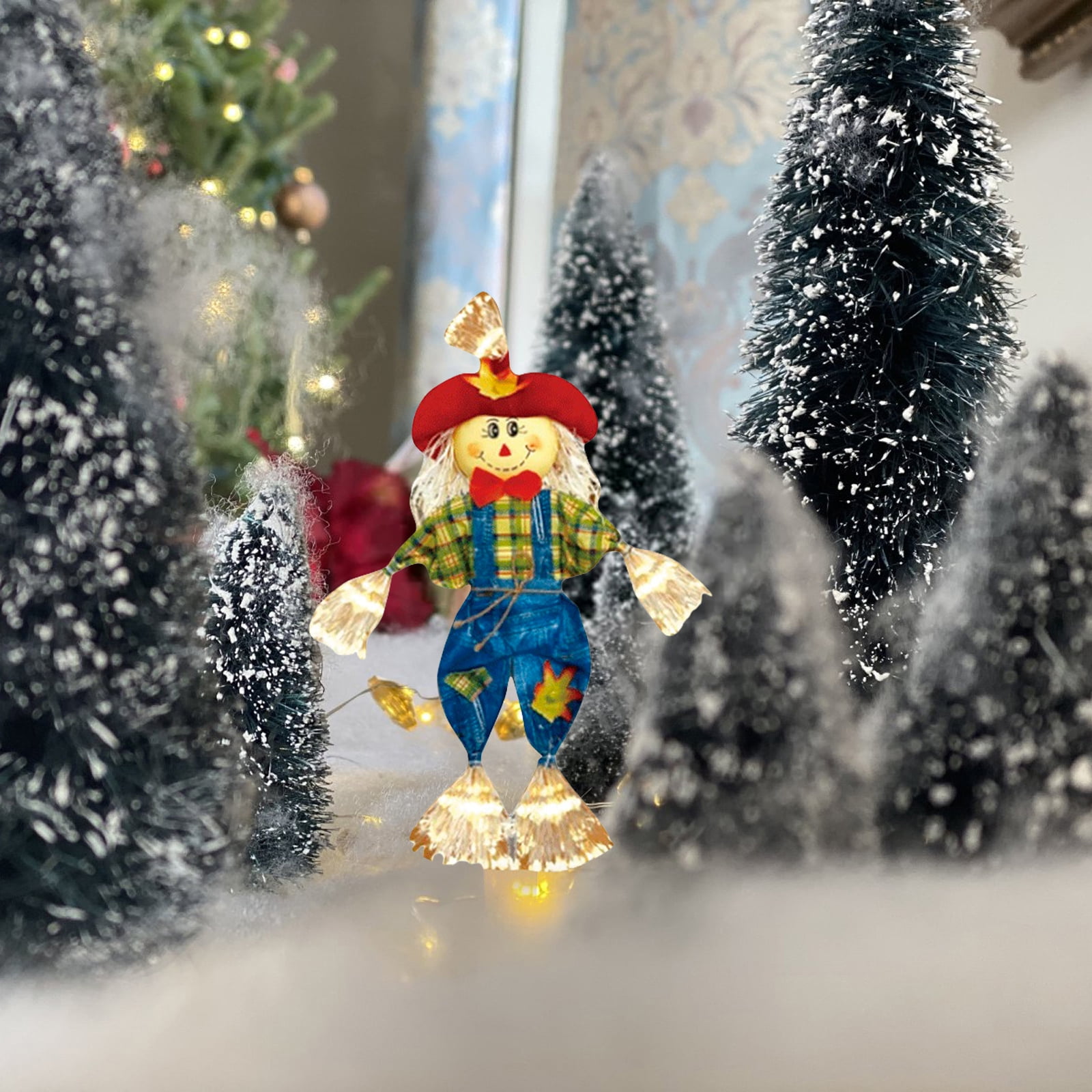 Licupiee LED Fall Harvest Scarecrow Decor Thanksgiving Scarecrows Decor ...