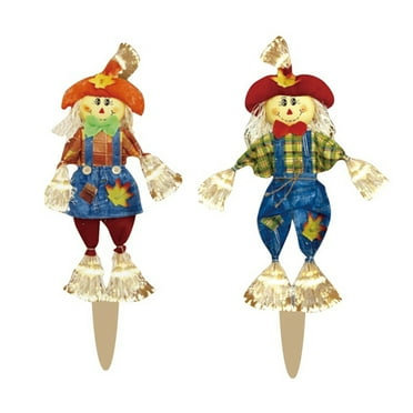 Scorched Animated Scarecrow with Lighted Jack O'Lantern Head, Fog ...