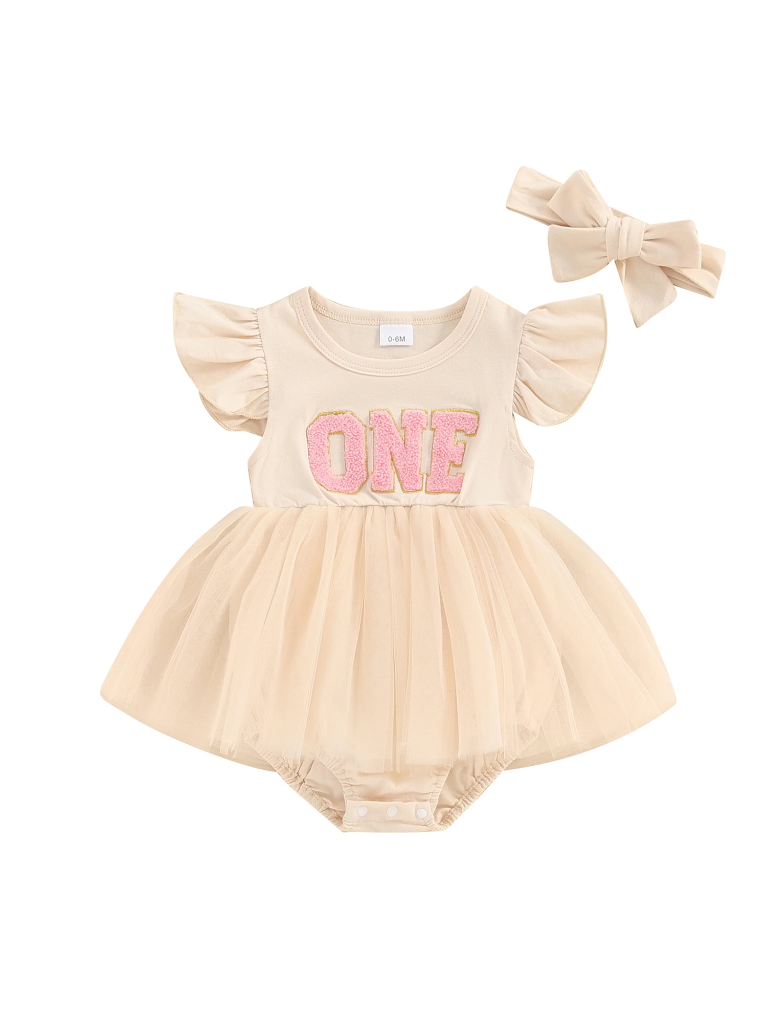 Licupiee My First Birthday Outfit Newborn Baby Girl Tutu Romper Dress Sleeveless One Year Old ...