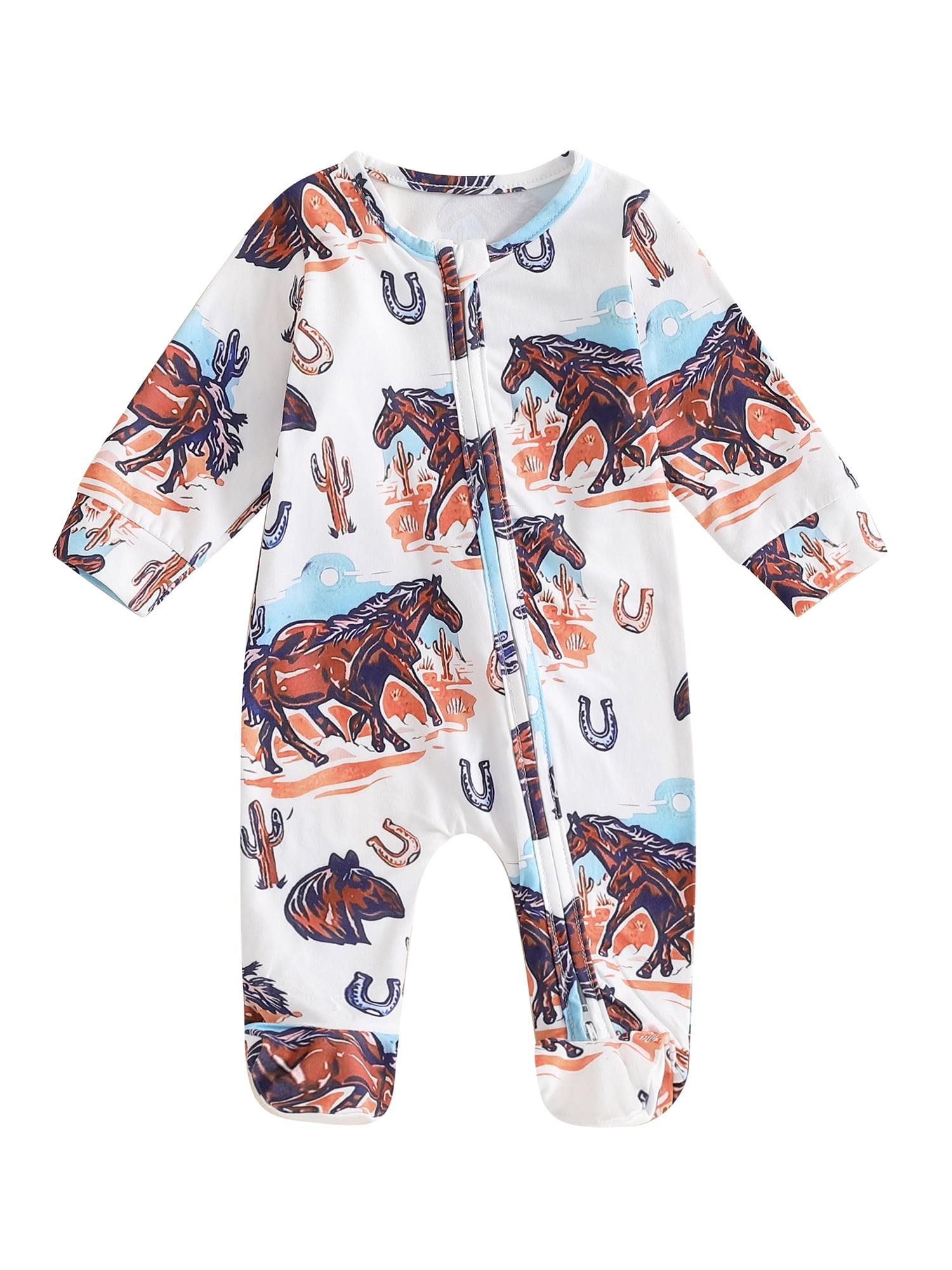 Licupiee Newborn Baby Boy Girl Romper Footies Cute 3 6 Months Infant Fall Clothes Horse Cattle ...