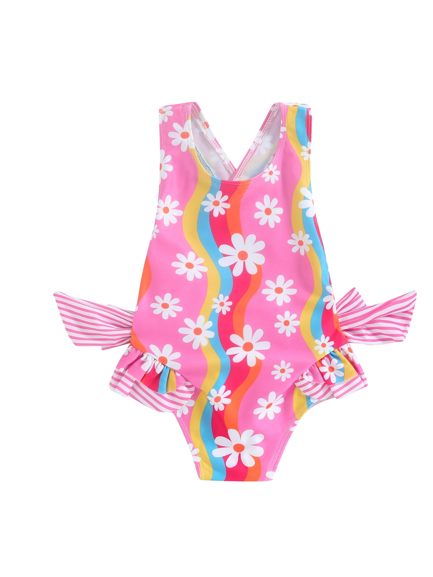 Licupiee Toddler Baby Girl Swimsuit Summer Baby Girl Swimwear Rainbow ...