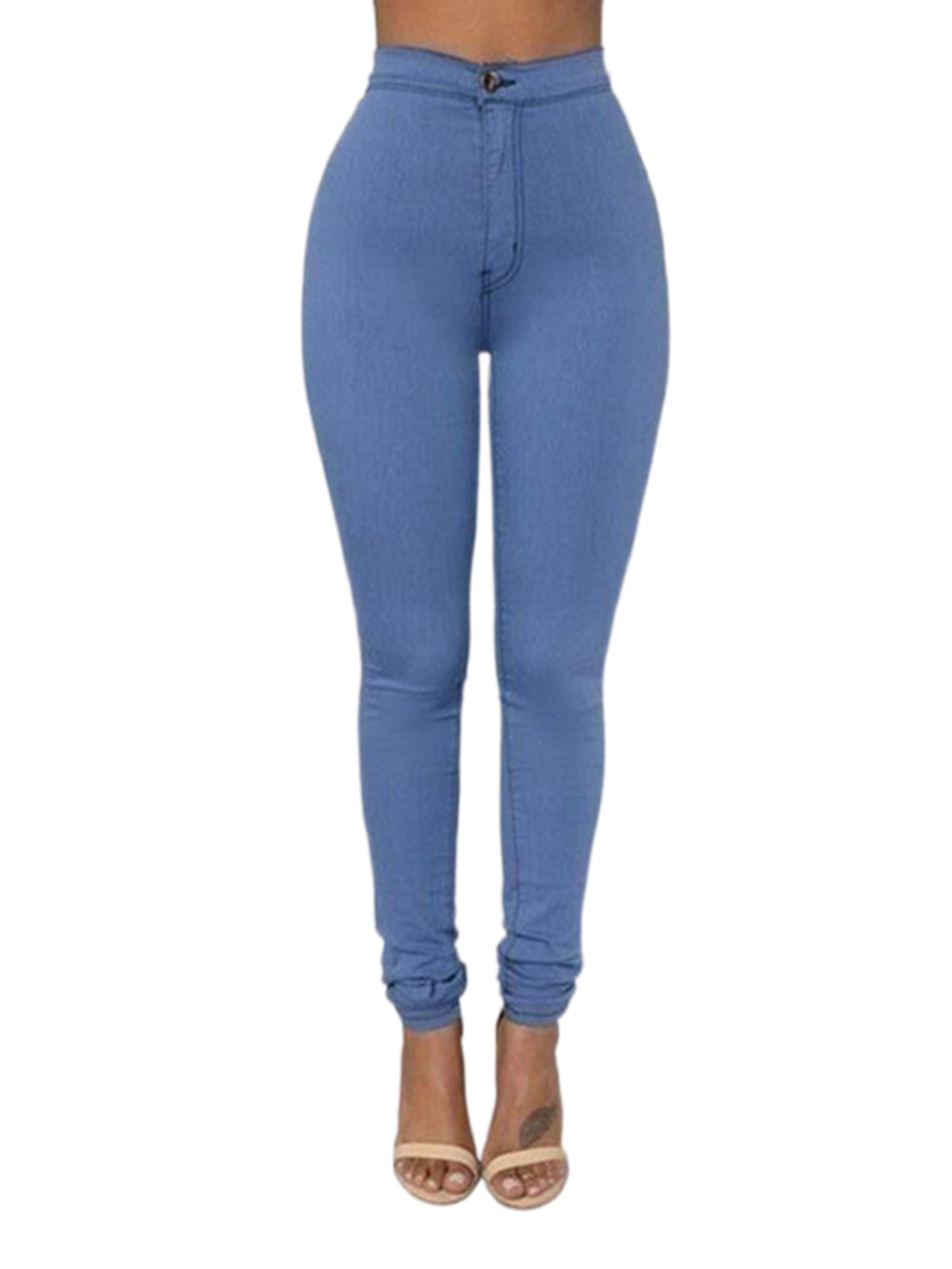 Licupiee Women Denim Stretch Jeans High Waist Slim Pencil Trouser ...