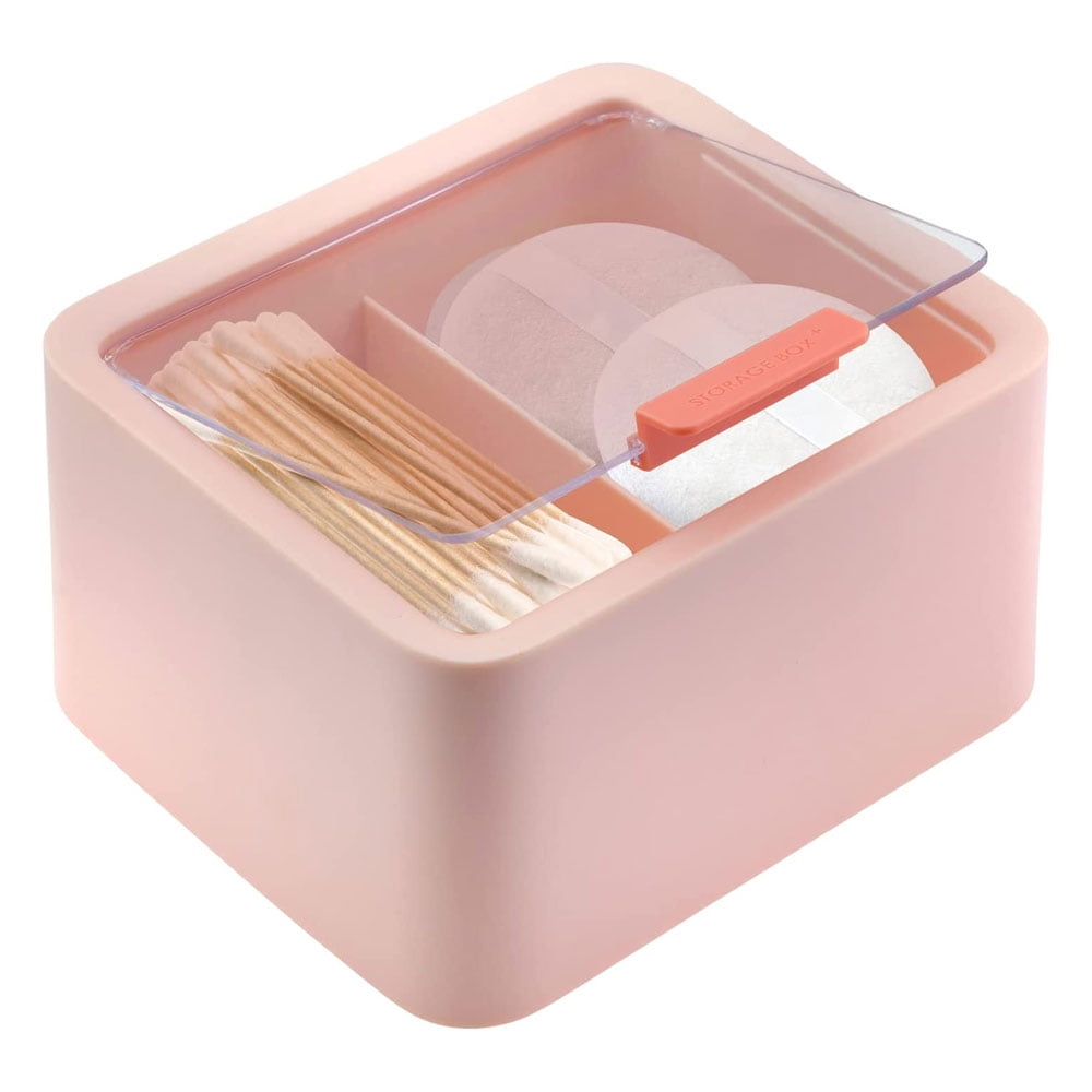 Lid-Covered, Dual-Compartment Organizer for Cotton Buds, Makeup Sponges ...