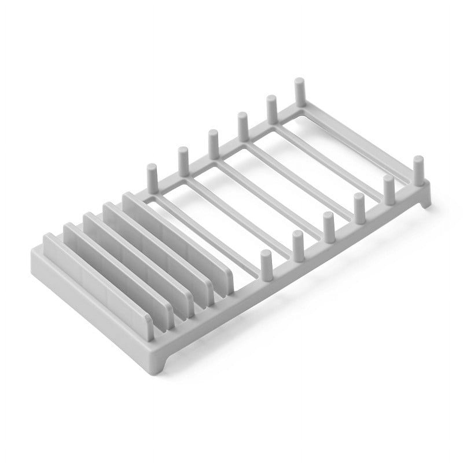 Lid and Dish Organizer Rack - Satin Nickel Silver Kitchen Storage ...