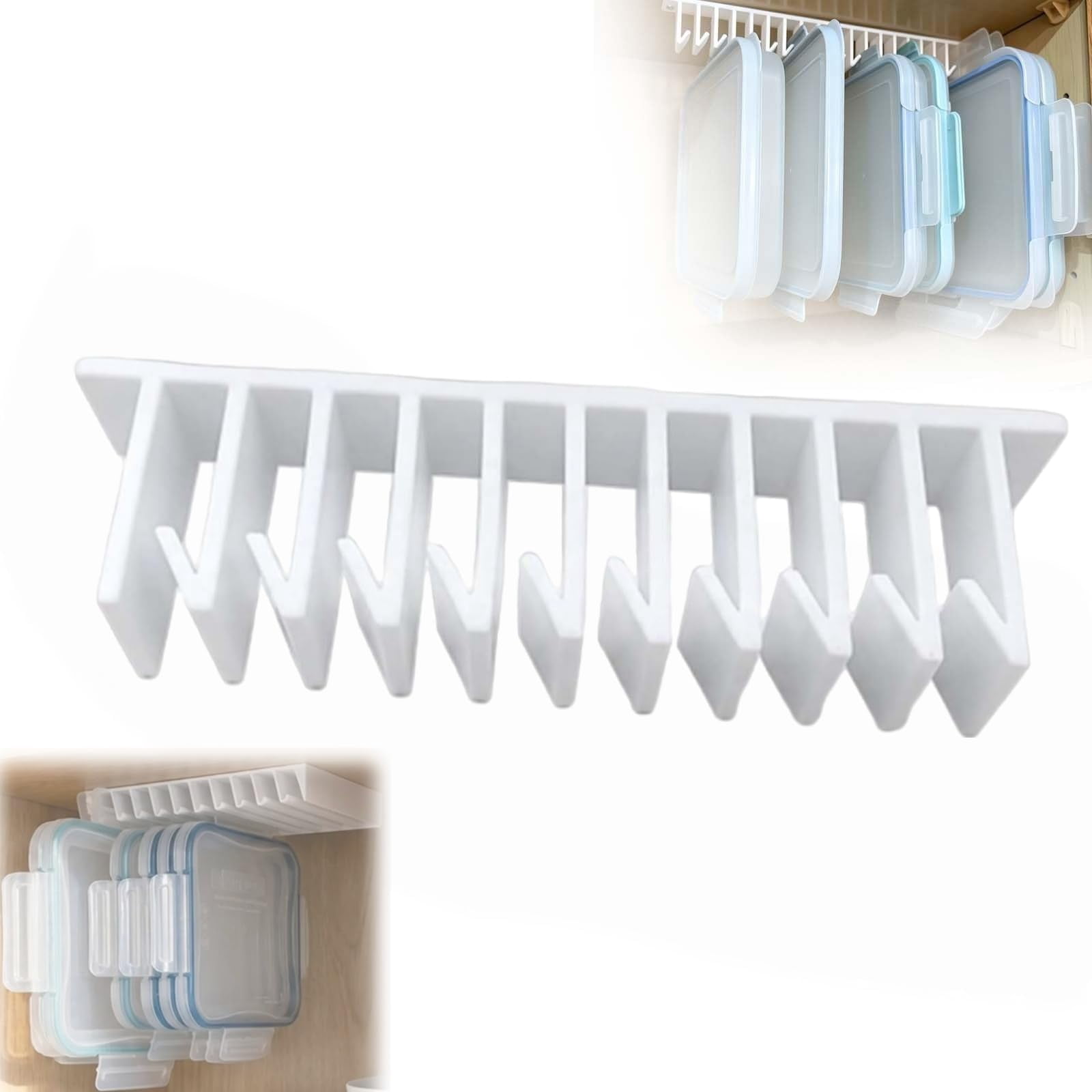 Lid Organizer, 10-Slot Hanging Cabinet Organizer, Keeps Food Container ...