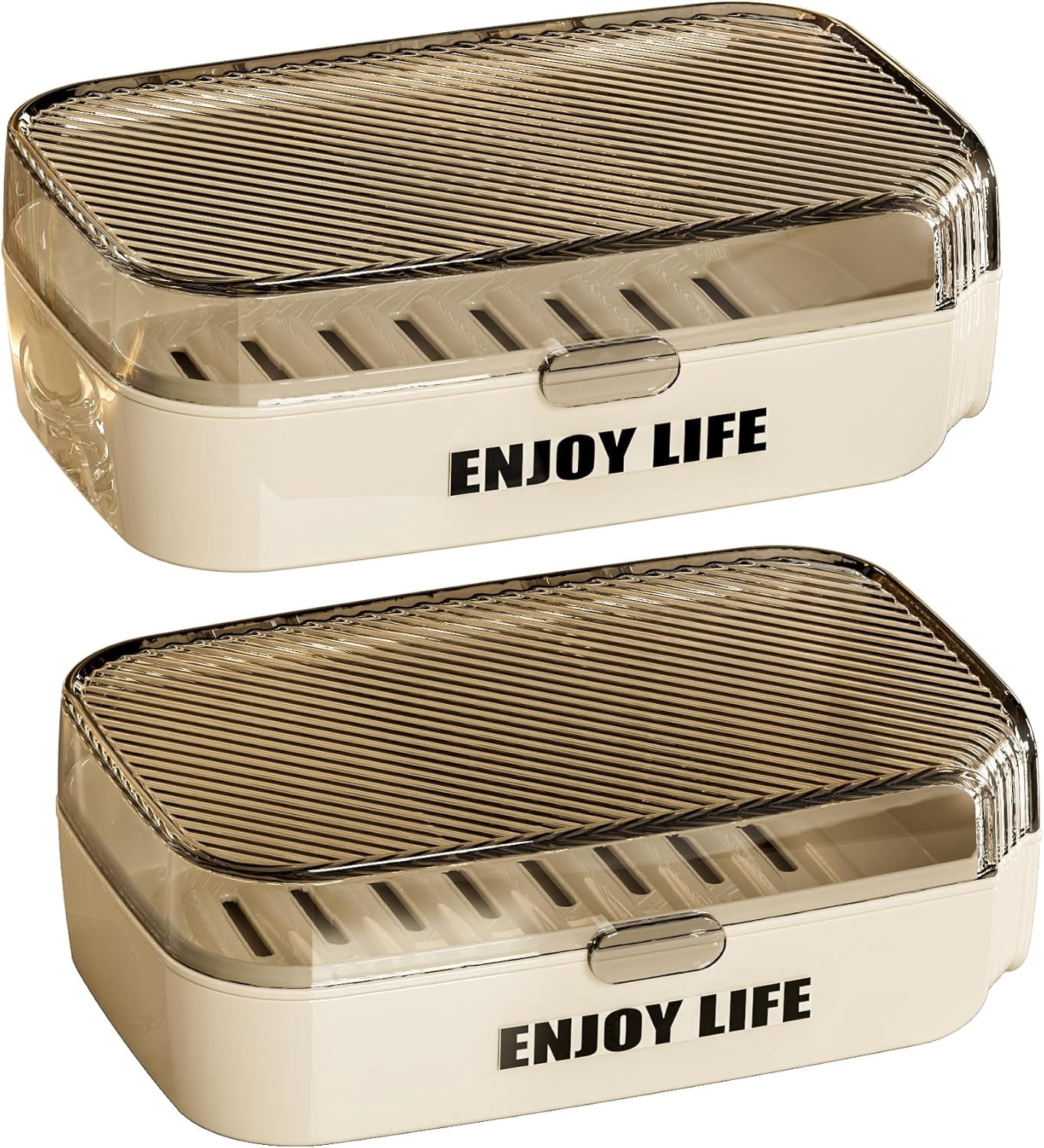 Lid soap tray, 2-pack shower soap box with drainage function, portable ...